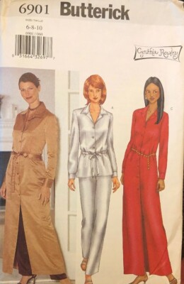 Sewing Pattern 6901 Butterick Women's Cynthia Rowley Top Dress Belt Sz ...
