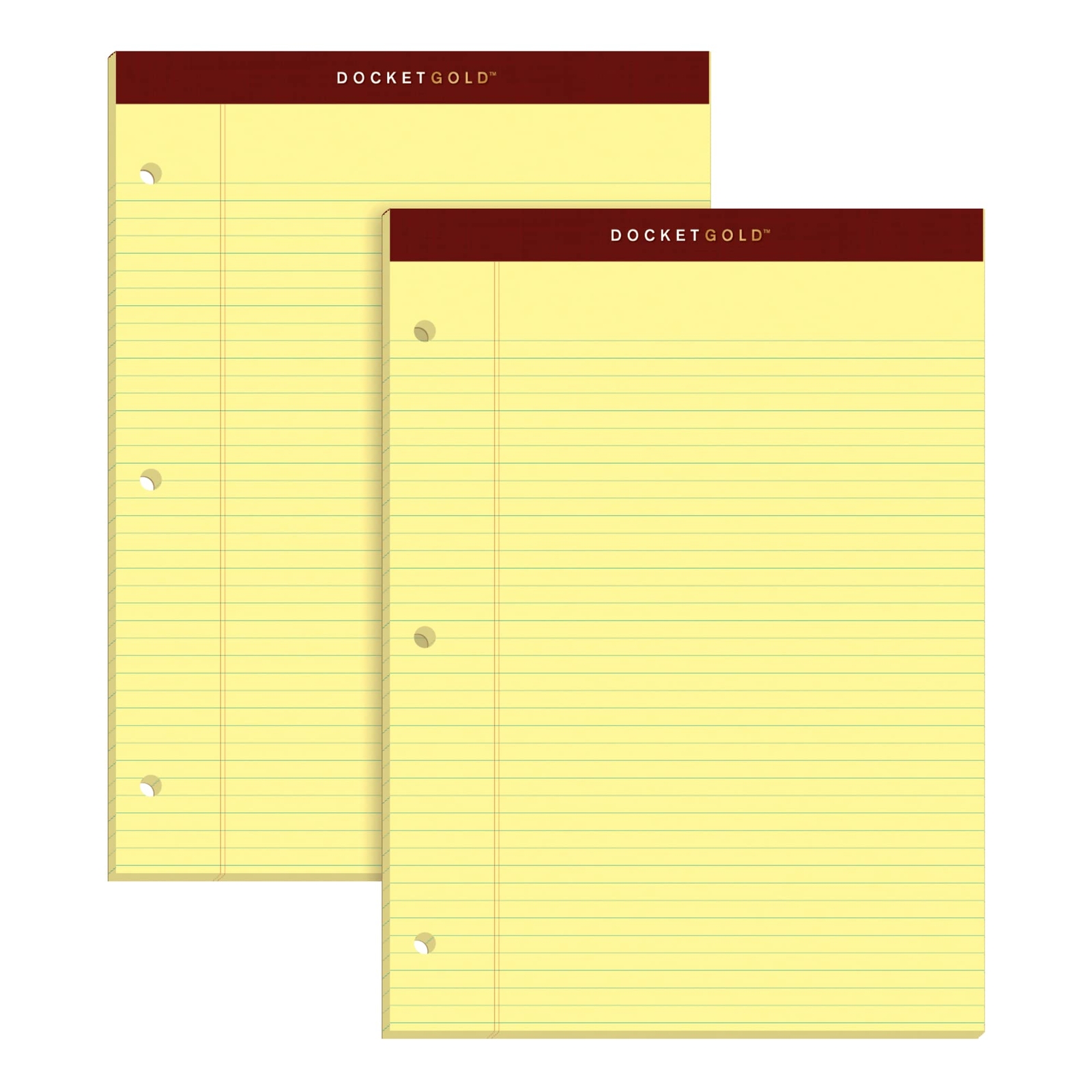TOPS Docket Gold Writing Pads, 8-1/2" x 11-3/4", Narrow Rule, Canary ...