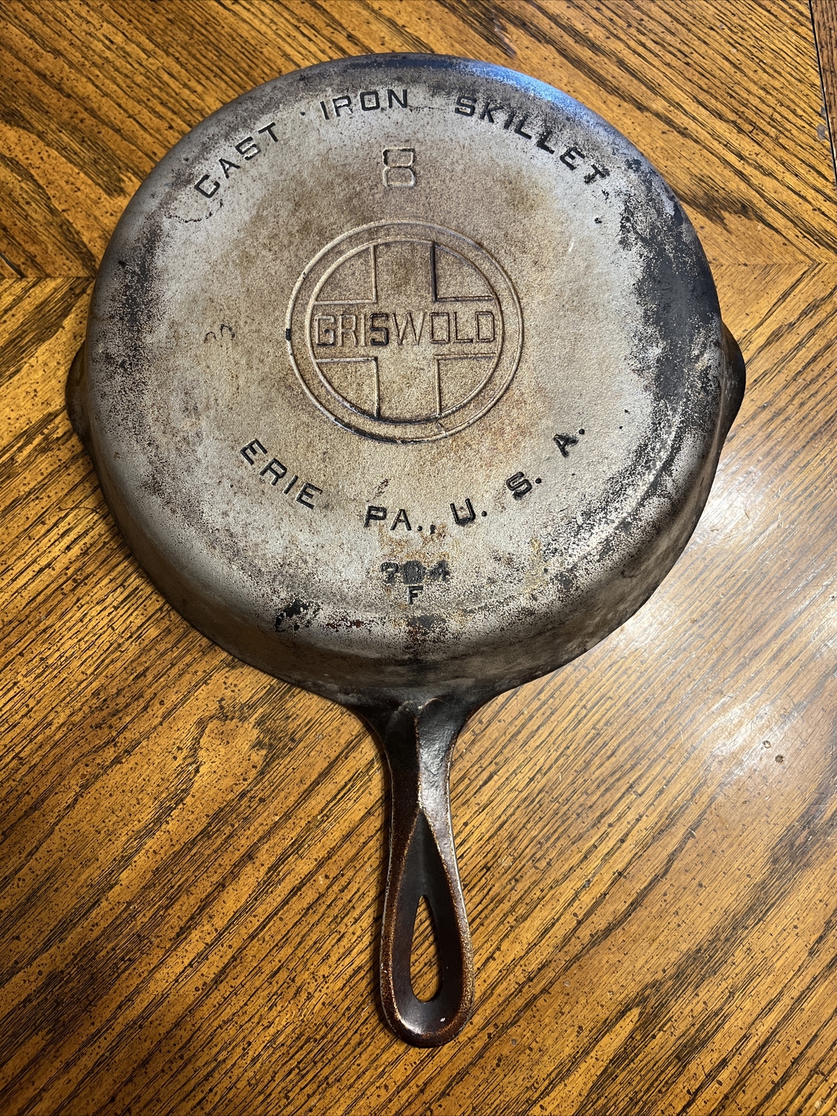 Vtg Griswold No. 8 704F Cast Iron Skillet Large Block Logo | eBay