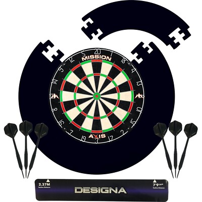 Home Darts Centre Dartboard, Surround, Oche, Darts, Boxed Set Dart ...