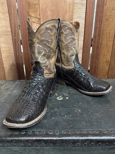 Dan Post Men’s Tan Brown Caiman Alligator Skin Western Cowboy Boots 10 D 2806 | eBay