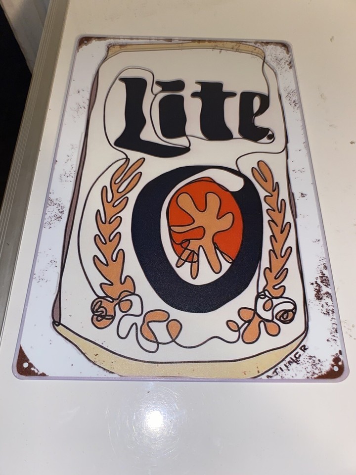 Miller Lite Beer Sign - Miller Brewing Company - Oversized Can - High ...