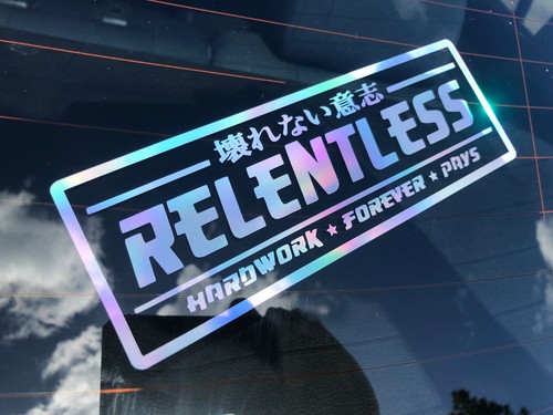 Sticker holographic oil slick Relentless Jdm fits mazda nissan toyota ...