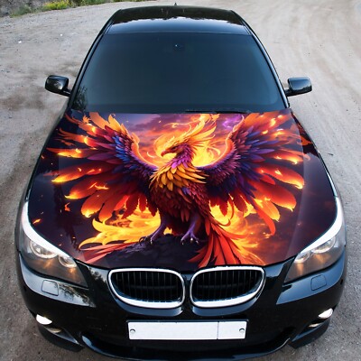 Phoenix Rising Car Hood Wrap Decal Vinyl Sticker Full Color Graphic Fit ...