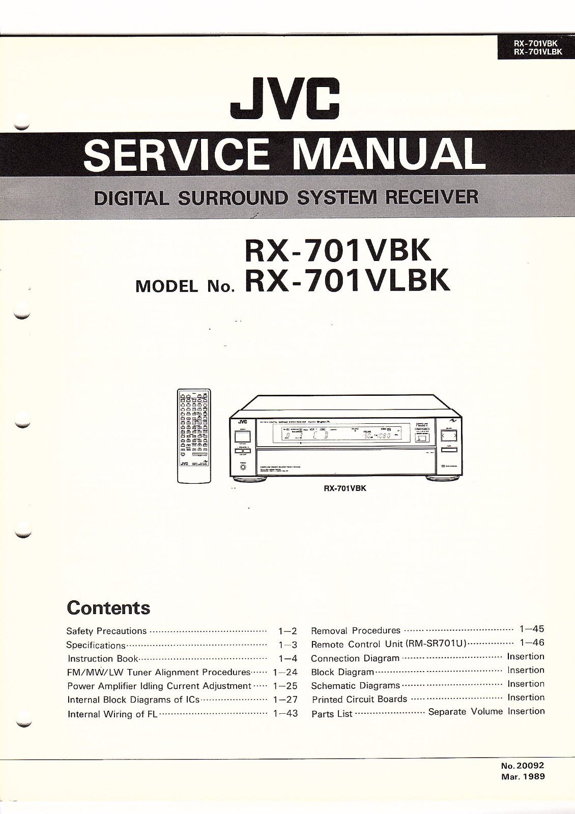 JVC Original Service Manual für RX- 701 V | eBay