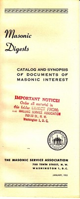 Masonic Digests The Masonic Service Association 1953 Masonic Booklet | eBay