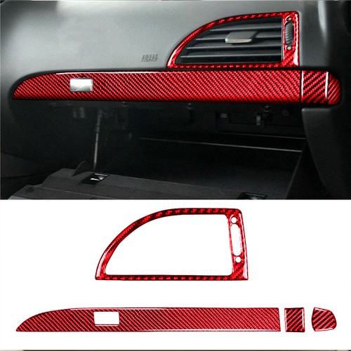 4pcs Red Carbon Fiber Copilot dashboard Interior Trim For BMW 6 E63 E64 ...