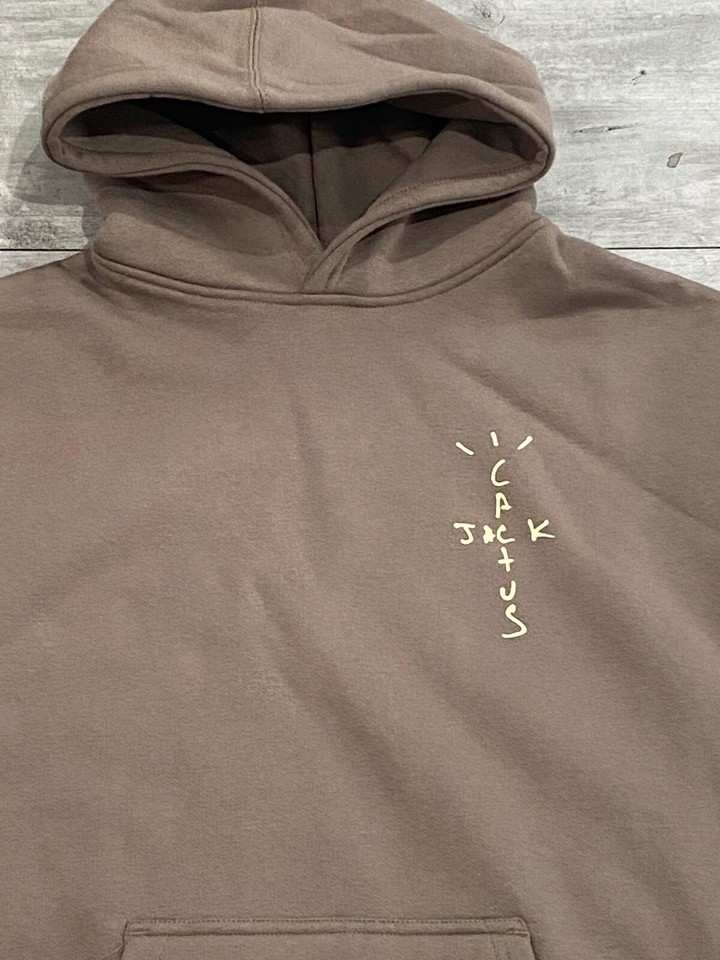 Cactus Jack No String Savanna Brown Highest Back Print Hoodie Travis ...