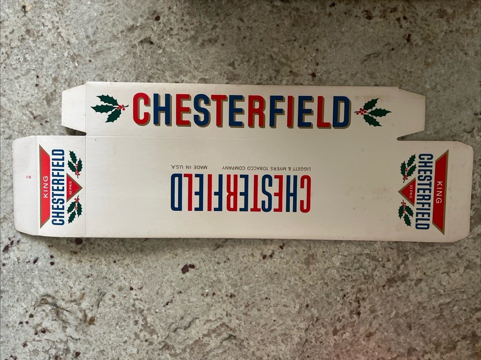 Chesterfield Cigarettes Empty Carton Merry Christmas Vintage Held 10 ...