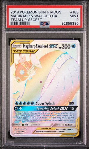 DA99337 2019 POKEMON SUN & MOON TEAM UP-SECRET #183 MAGIKARP & WAILORD ...