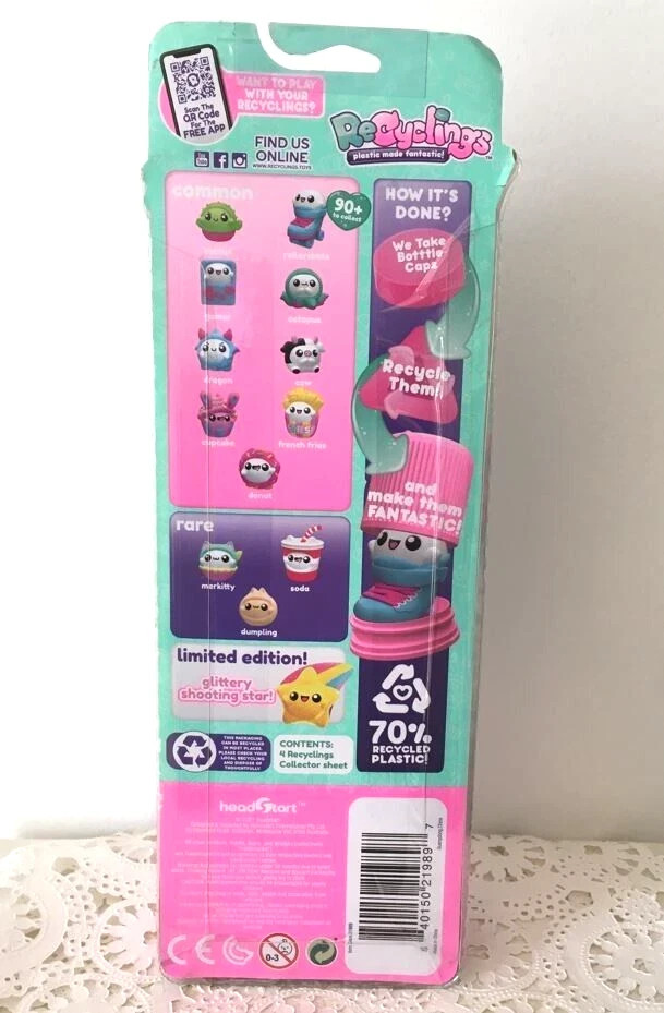 NEW Recyclings Plastic 4 Pack Series 1 Pencil Toppers 1 Mystery Hidden ...