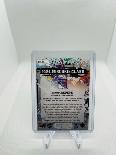 2024-25 Upper Deck Series 1 Matt Rempe Rookie Commemorative Class ...