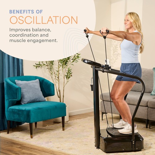 Rhythm Vibration Plate Exercise Machine with Handles for Balance ...