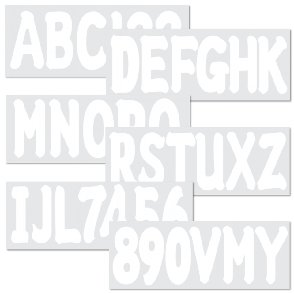 Boat Registration Identification Numbers Sticker Decals White 4Sets of ...