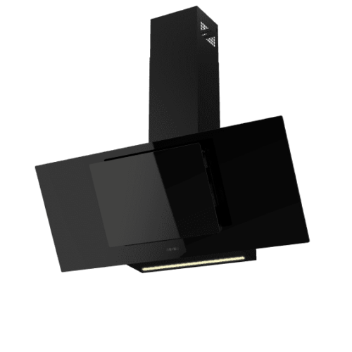 VICEROY WRAG90RF 90cm Chimney Cooker Hood, Black Angled Glass extractor ...