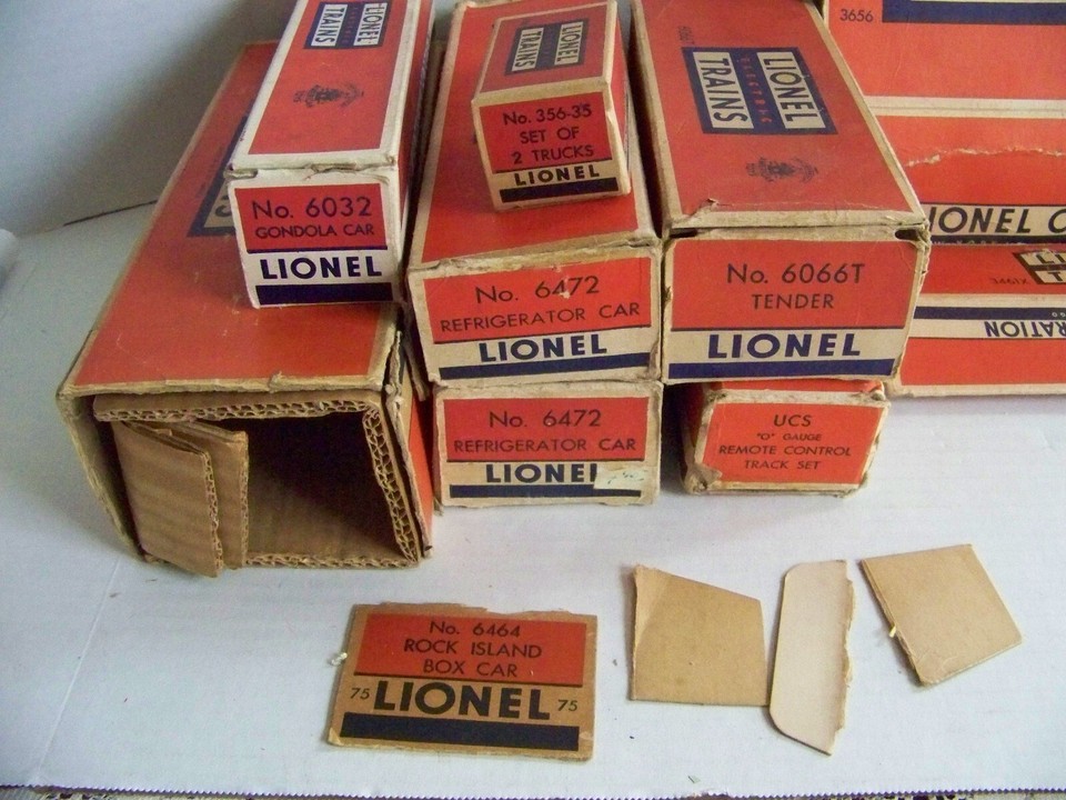 Lionel postwar empty box lot,2025,356-35,6472,6066T, More parts repair ...