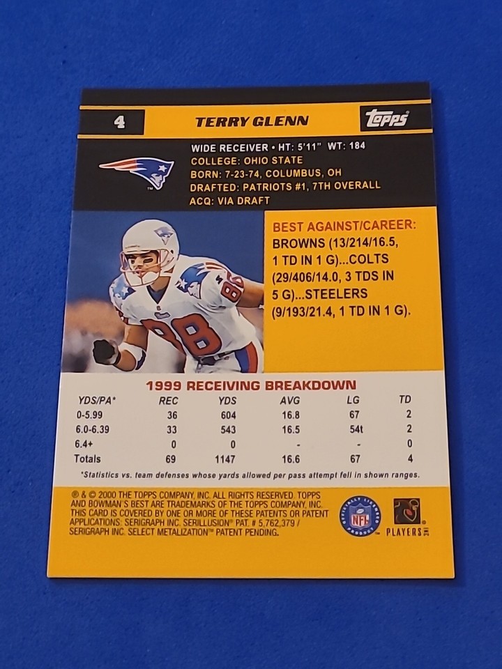 2000 Terry Glenn Bowman's Best #4 | eBay
