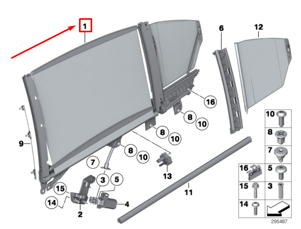 BMW 7 F01,F02 Rear Left Interior Door Sun Blind 51359168845 9168845 NEW ...