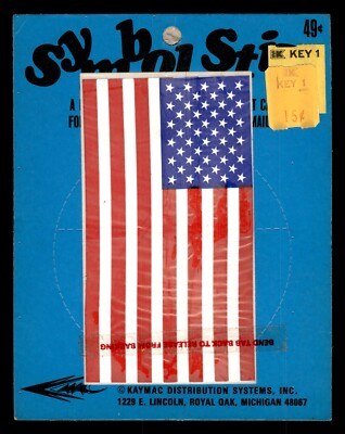 AMERICAN FLAG Vintage Kaymac Symbol Stix Sticker Decal Post Card ...