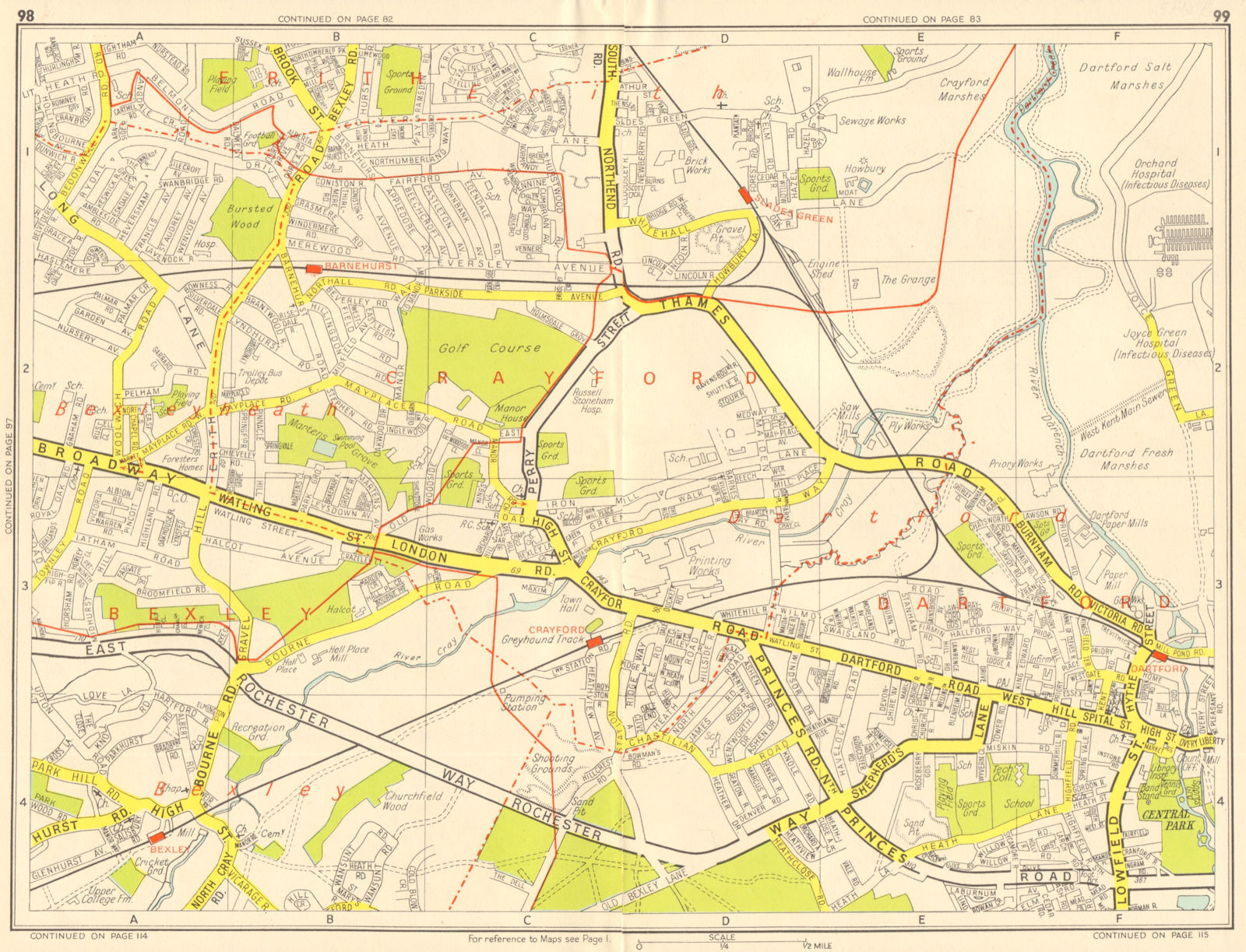DARTFORD Crayford Bexleyheath Erith Slade Green. GEOGRAPHERS' A-Z 1959 ...