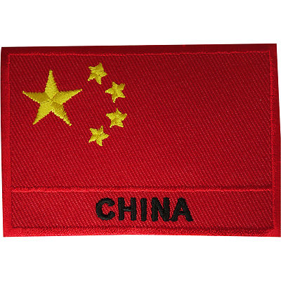 China Flag Patch Embroidered Iron Sew On Chinese Badge Cloth Embroidery ...