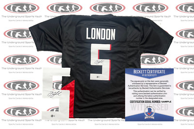 Drake London Signed Black Pro Style Jersey Autographed BAS Witnessed | eBay