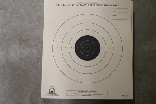 NRA Official Competition 50 Foot Timed and Rapid Fire Pistol Target B-3 ...