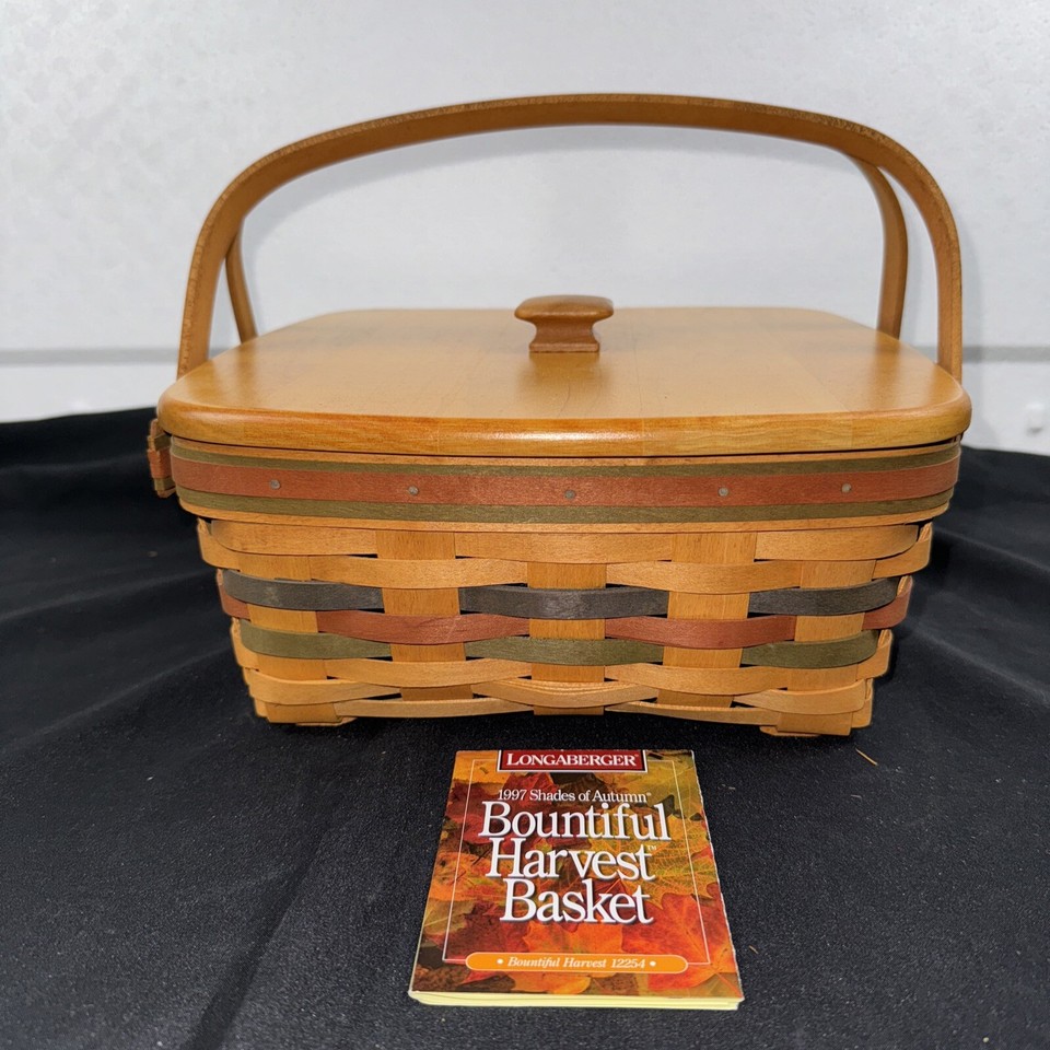 Vintage Longaberger Basket 1997 Shades Of Autumn Bountiful Harvest W/lid | eBay
