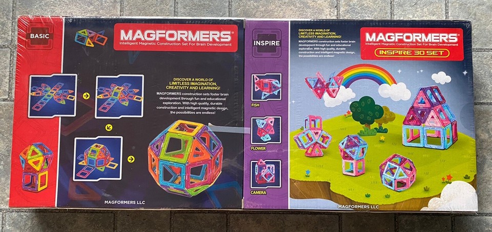 New MAGFORMERS 30-Piece Basic Set + 30 Piece Inspire Set STEM. 60 Pieces Total | eBay