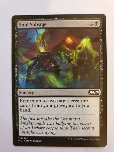 MTG Magic The Gathering Card Soul Salvage Sorcery Black M20 | eBay