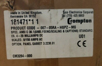CROMPTON 007-05RA-HGPZ-MG SCALED 0/150 AMPS AC 1E-2556-C7 | eBay
