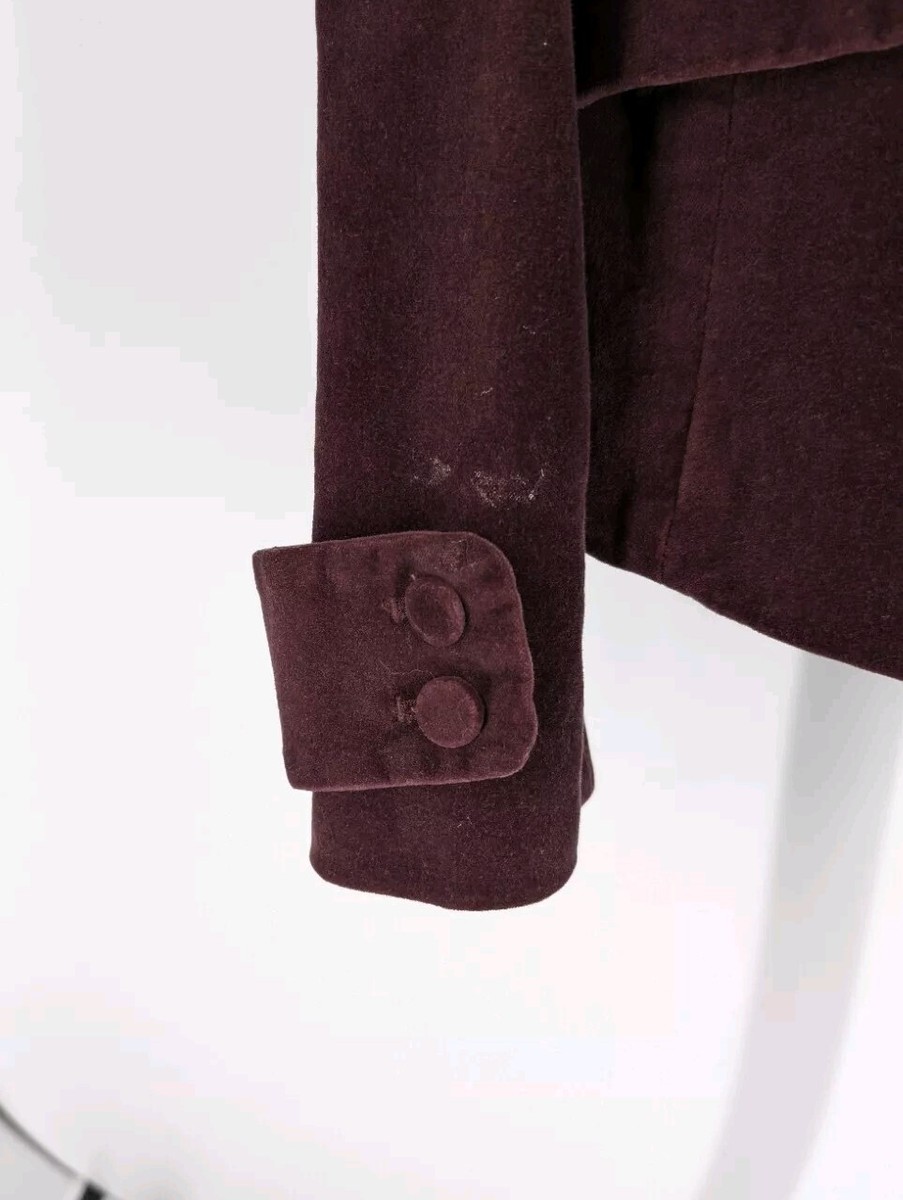 DKNY Vintage Y2K Burgundy Velvet Hendrix Boho Lace Bead Bow DKNY Vintage Y2K Burgundy Velvet Hendrix Boho Lace Bead Bow