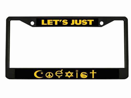 Let's Just Coexist Religious Metal Auto License Plate Frame Car Tag ...