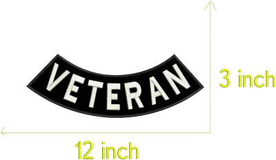 Veteran Reflective Iron on Bottom Rocker Large Patch for Jacket Vest | eBay