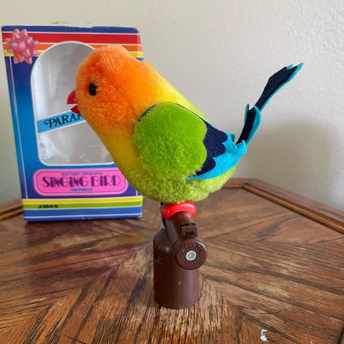 Vintage Singing Bird Parakeet colorful Battery Operated | eBay