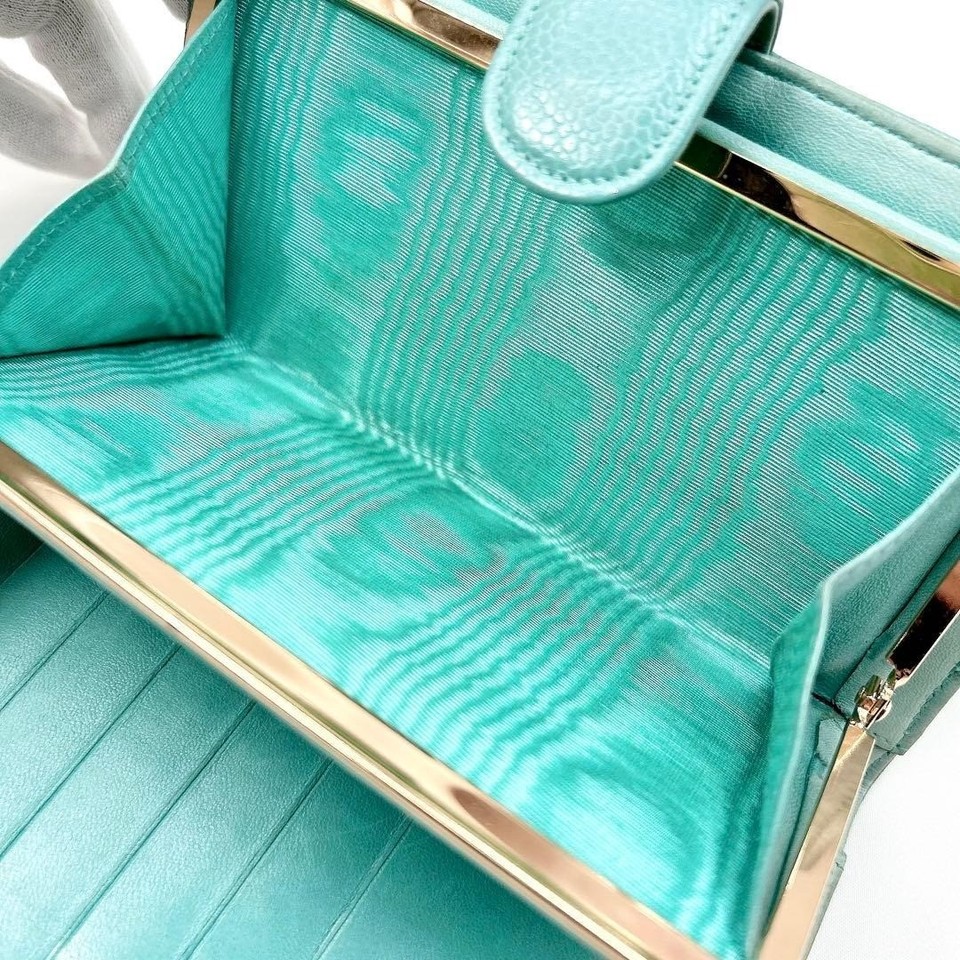 CHANEL Coco Mark Tiffany Blue Color Clasp Purse Long Wallet Used | eBay