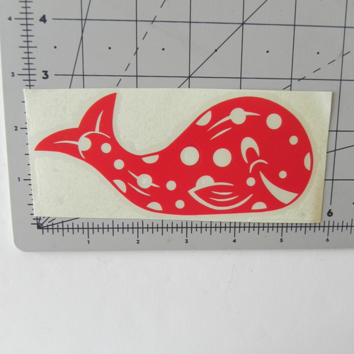Vinyl Decal Oracal Red Smiling Whale 5 1/2" x 2" | eBay