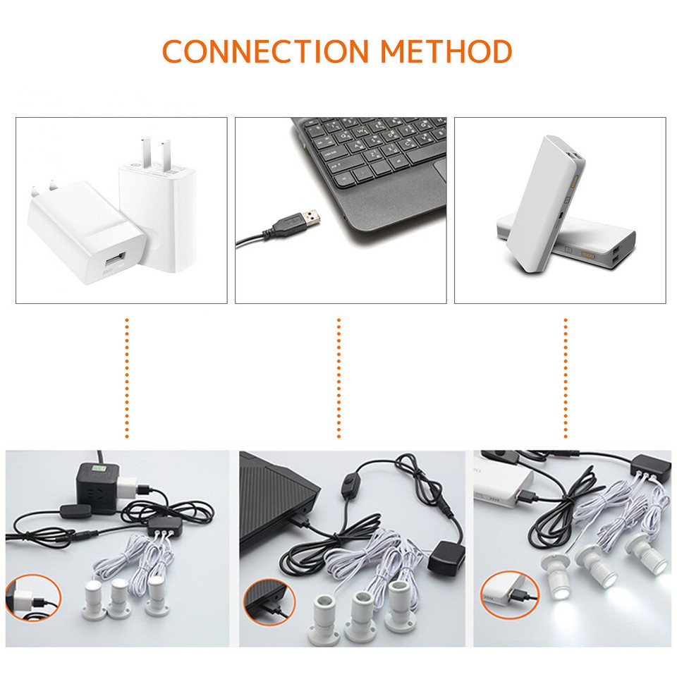 USB 5V Mini SpotLight Downlight for Dimmable LED Cabinet Lights ...