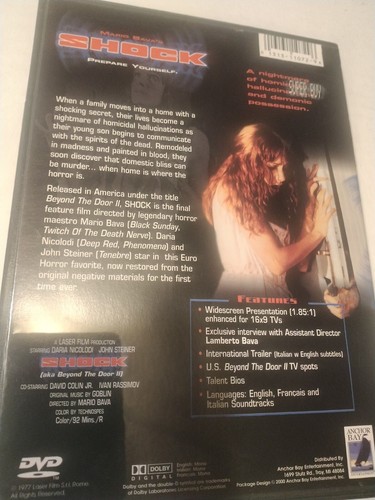 Mario Bava's Shock aka Beyond the Door 2 (DVD, 2000 Anchor Bay) Horror ...