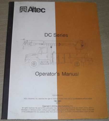 Manuel D'Utilisation Du DERRICK OPERATOR ALTEC DC SERIES | eBay
