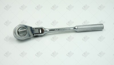 SK Hand Tools 40972 1/4" Dr. 6.3" Flex-Head Reversible 60 Tooth Ratchet ...