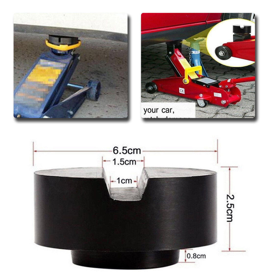 Slotted Frame Rail Floor Jack Adapter For Lift Rubber Pad Pinch ...