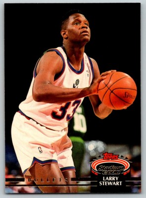 1992-93 Topps Stadium Club Basketball Card #394 Larry Stewart #394 ...