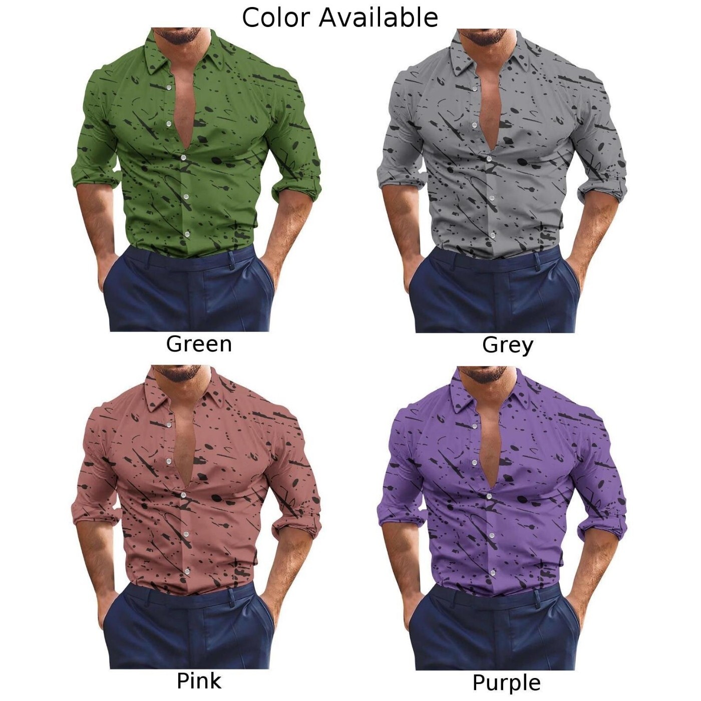 Trendy Purple Muscle Fitness Shirt with Long Sleeve for Men at Party T ...