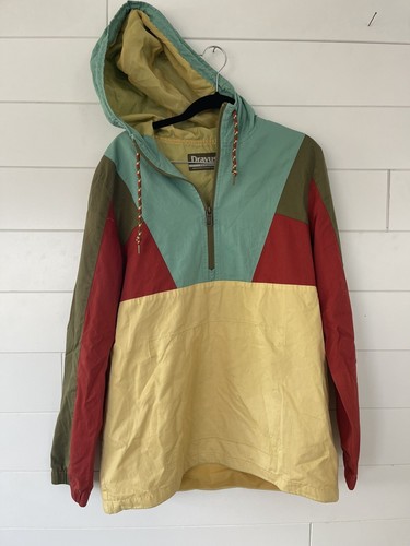 Dravus Mens Small Gnark Jacket Anorak Pullover 1/2 Zip Hood Colorblock ...