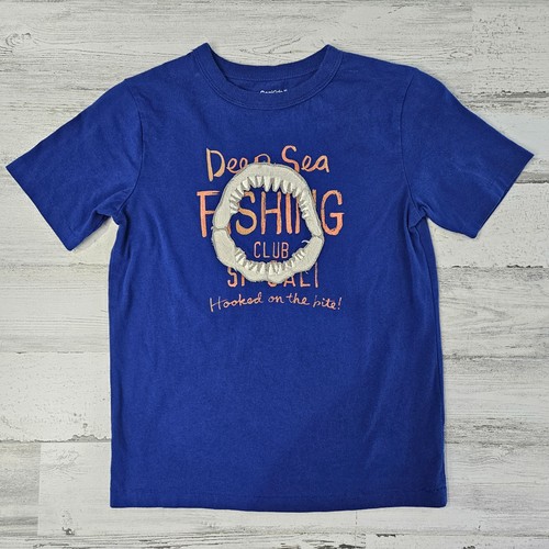 GAP KIDS Boys Size Medium 8 Blue Deep Sea Fishing Shark Tooth Short ...