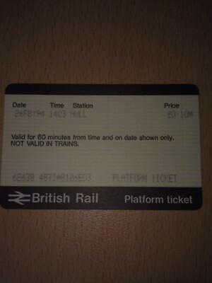 B, R, B, PLATFORM Ticket;. ( HULL, 94, ) N | eBay UK