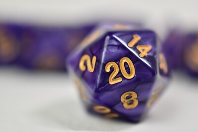 Purple Pearl with Gold Ink Dice Unbranded Uncarded TTRPG DnD RPG ...