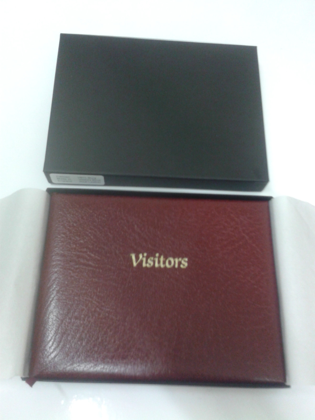 BEST QUALITY REAL LEATHER VISITORS BOOK Burgundy Suitable hotel / guest ...