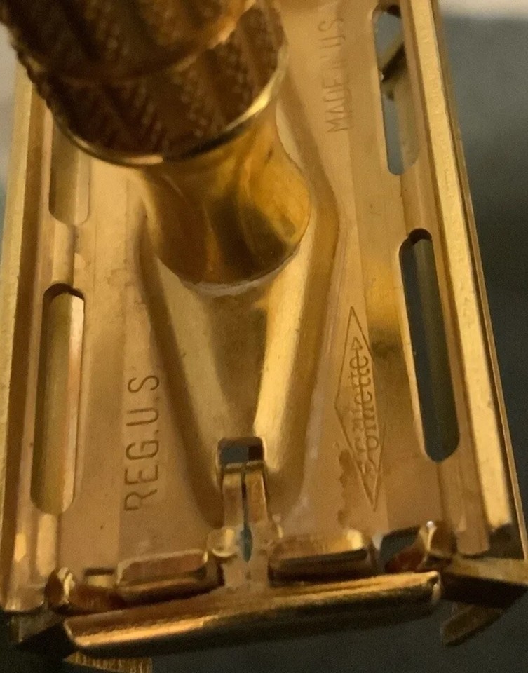 Vintage Gillette Aristocrat Razor-Gold Plated REG. Made In USA Antique ...